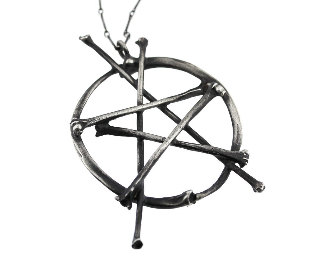 Snake Rib & Bat Wing Bone Pentacle Necklace – Blood Milk Jewels