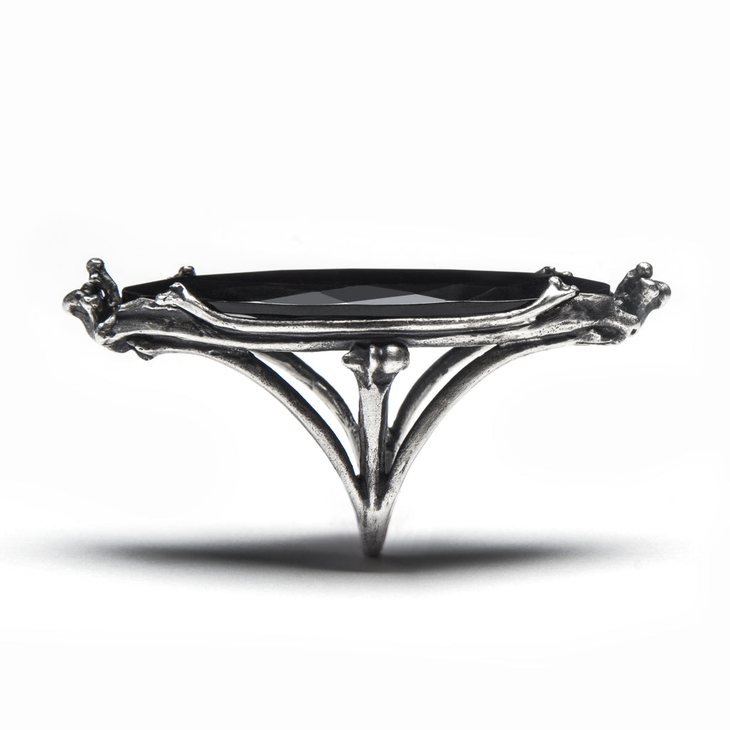 Shadow Aphrodite. Sterling Silver & Onyx Ring. – Blood Milk Jewels