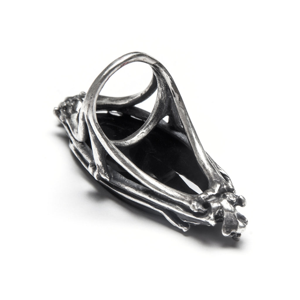 Shadow Aphrodite. Sterling Silver & Onyx Ring. – Blood Milk Jewels